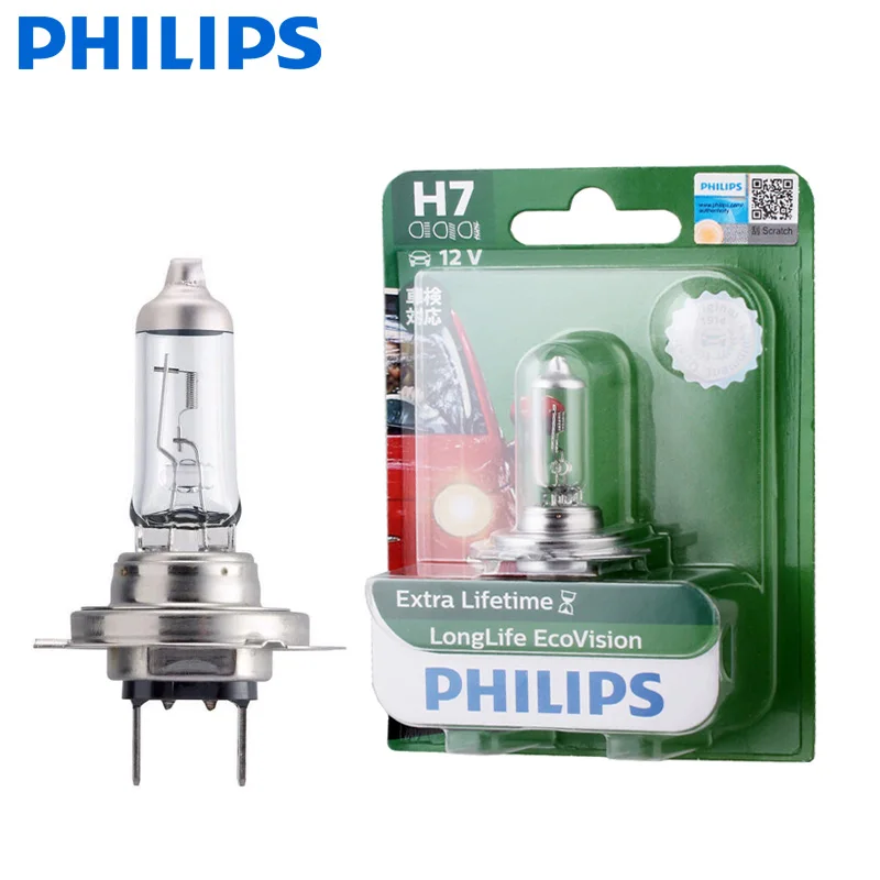 Philips-H7-12V-55W-LongLife-EcoVision-Car-Original-Halogen-Headlight ...