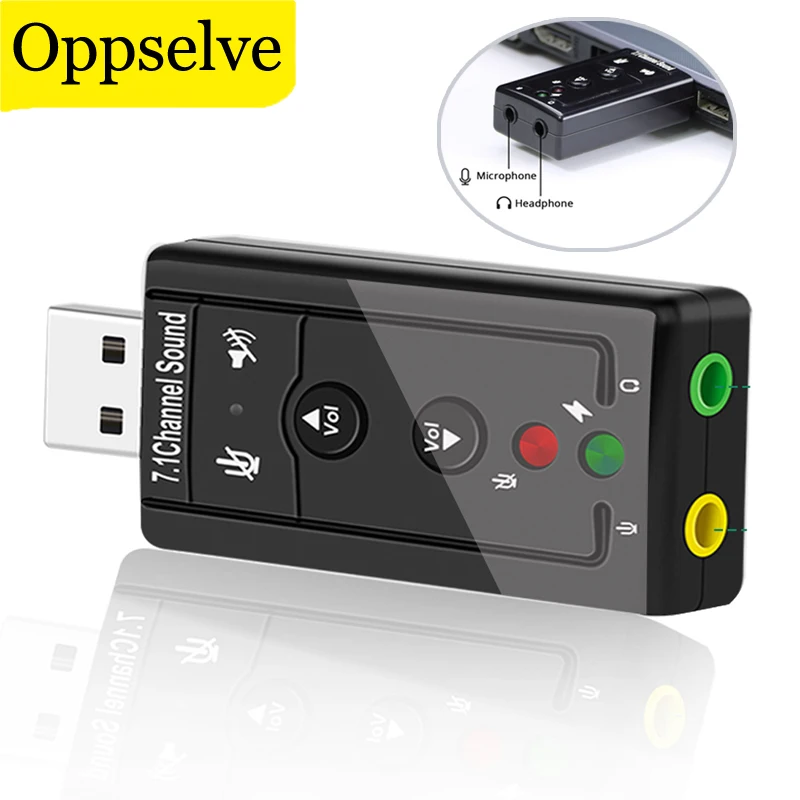 Oppselve 7.1 External Usb Sound Card Adapter Audio 3d Usb To 3.5mm ...