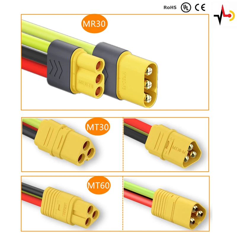 Mr30 Mt30 Mt60 Connector Plug Socket Cable Wire Female Male 3 Pins For ...