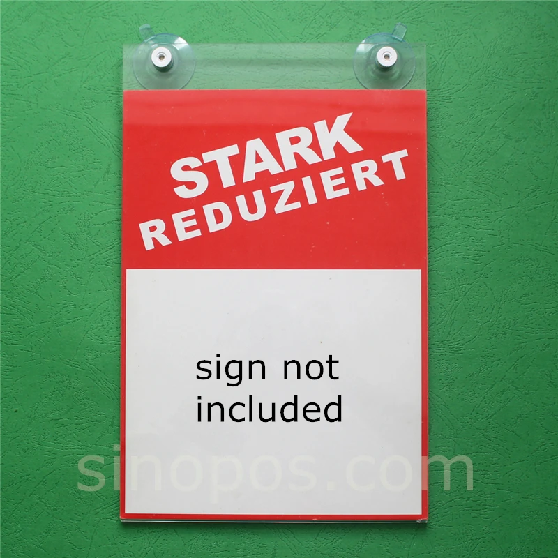 Glass Mount Acrylic Sign Holder With Suction Cups, A4 poster U frame ...