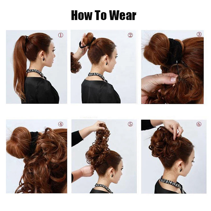 Chignon,2I33--faux Chignon en Fiber synthétique, postiche bouclée et ...