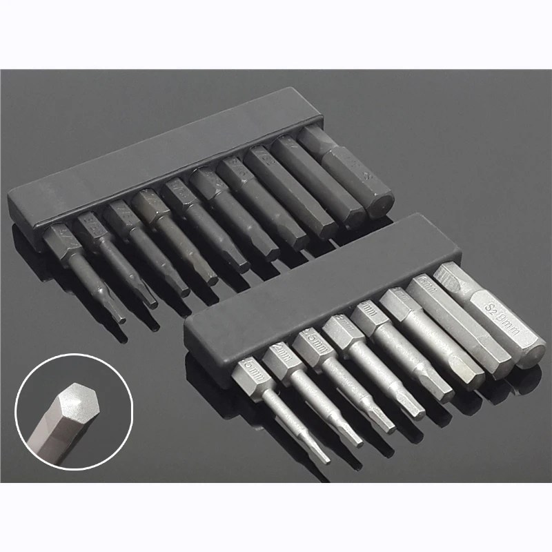 50mm 1/4 Inch Hex Shank Magnetic Hex Head Screwdriver Bits Electric ...