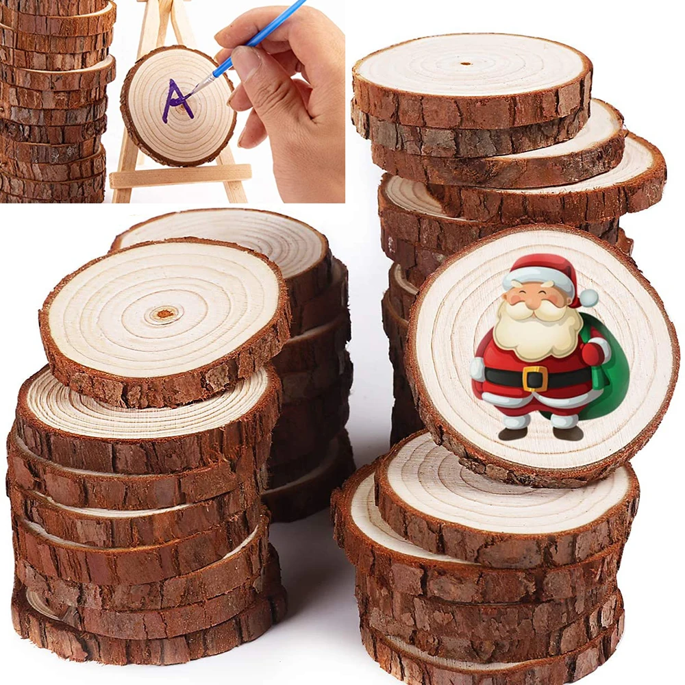 3-20cm-Thick-DIY-Craft-Unfinished-Wooden-Circles-Natural-Pine-Round ...