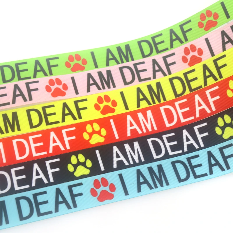 DHK-50yards-I-AM-DEAF-Printed-Grosgrain-Ribbon-Accessory-Hairbow ...