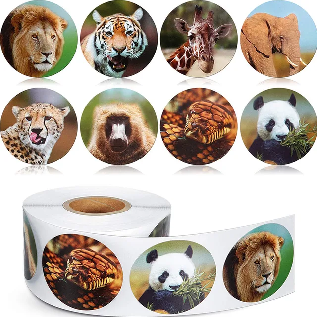 Crafts Scrapbooking & Paper Craft Supplies 500Pcs/roll Zoo Animals ...