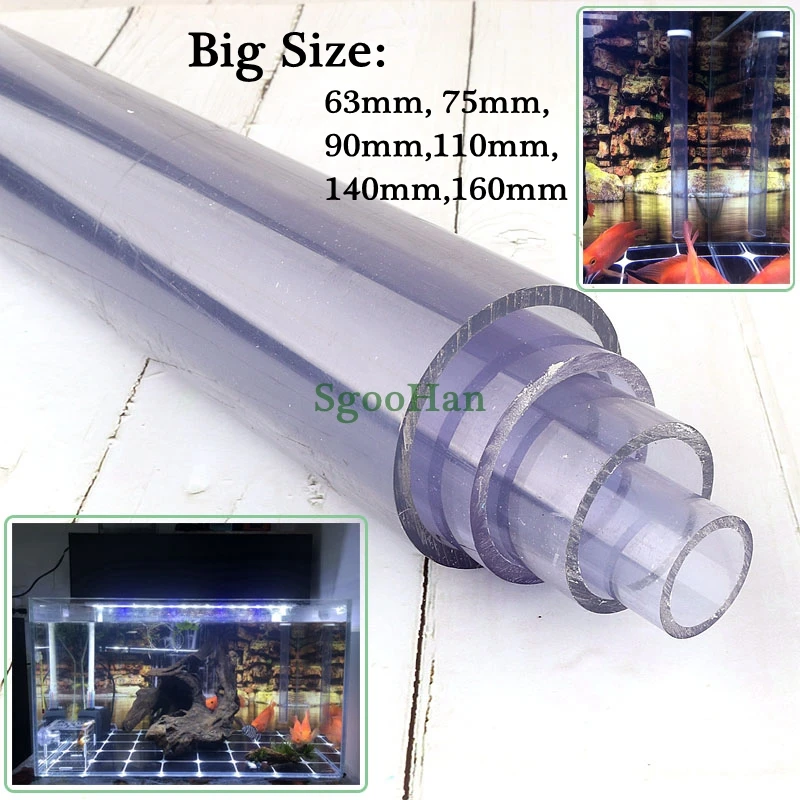 OD-63-110-280mm-Transparent-UPVC-Pipe-Aquarium-Fish-Tank-Adapter-Garden ...