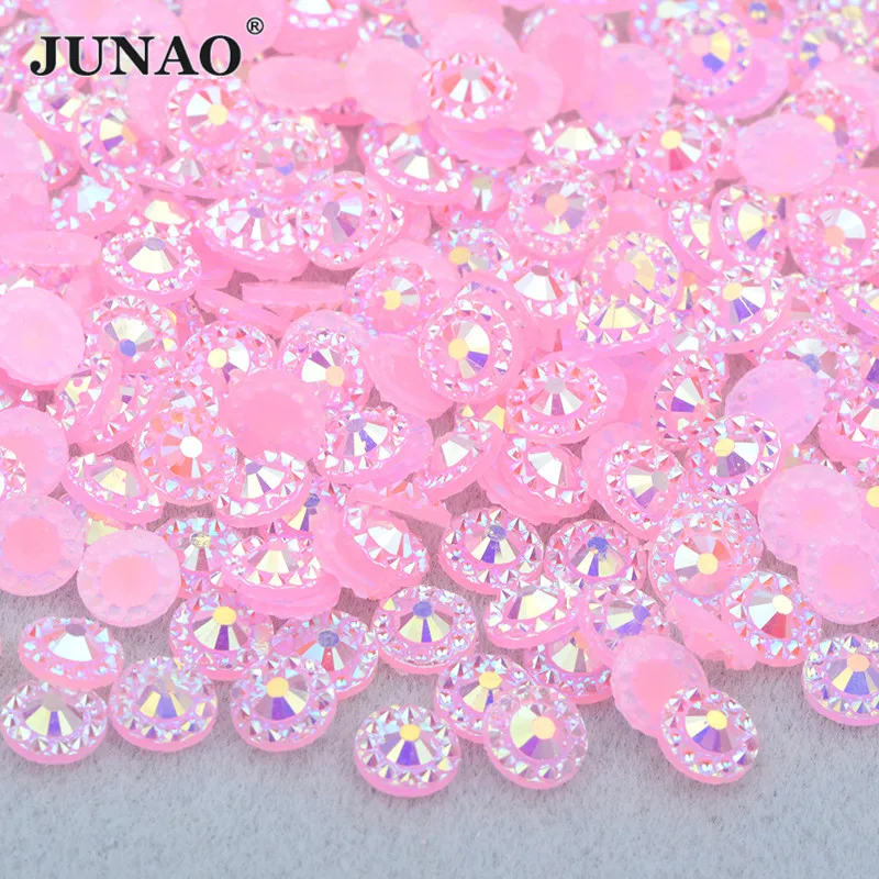 JUNAO-4-5-6-mm-Pink-AB-Flower-Rhinestone-Sticker-Nail-Crystal-Stones ...