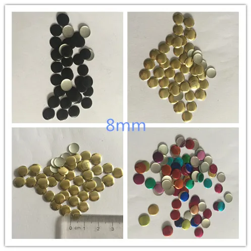 8MM Candy Colorful/Black/Gold Round Nail Art Metal hotfix Studs Iron on ...