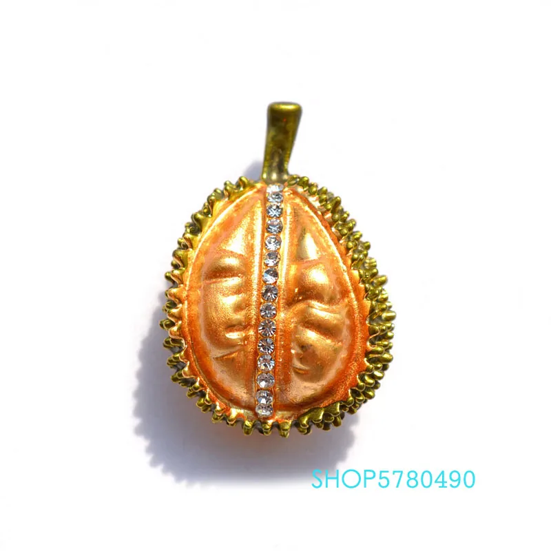 Painted Breast Pin Cute Fruit Brooch Unisex Gold Color Rhinestone ...