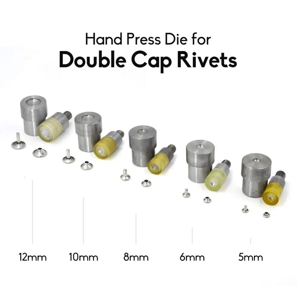 Kalaso 1set Double Cap Rivets Dies Mould Tool 5mm 6mm 7mm 8mm 9mm 10mm ...