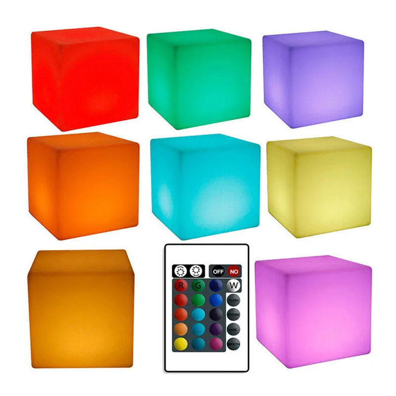 LED Garden Cube Light Landscape Lighting Outdoor Luminous Square Stool ...