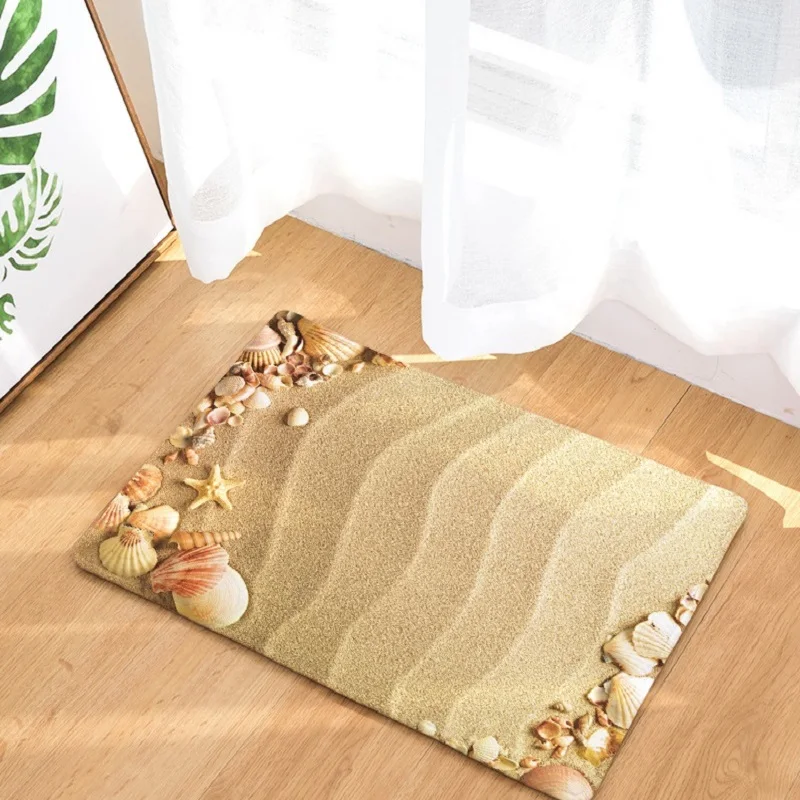 Cammitever Beach Sandy Shells Sea Star Summer Holiday Style Rug Anti ...