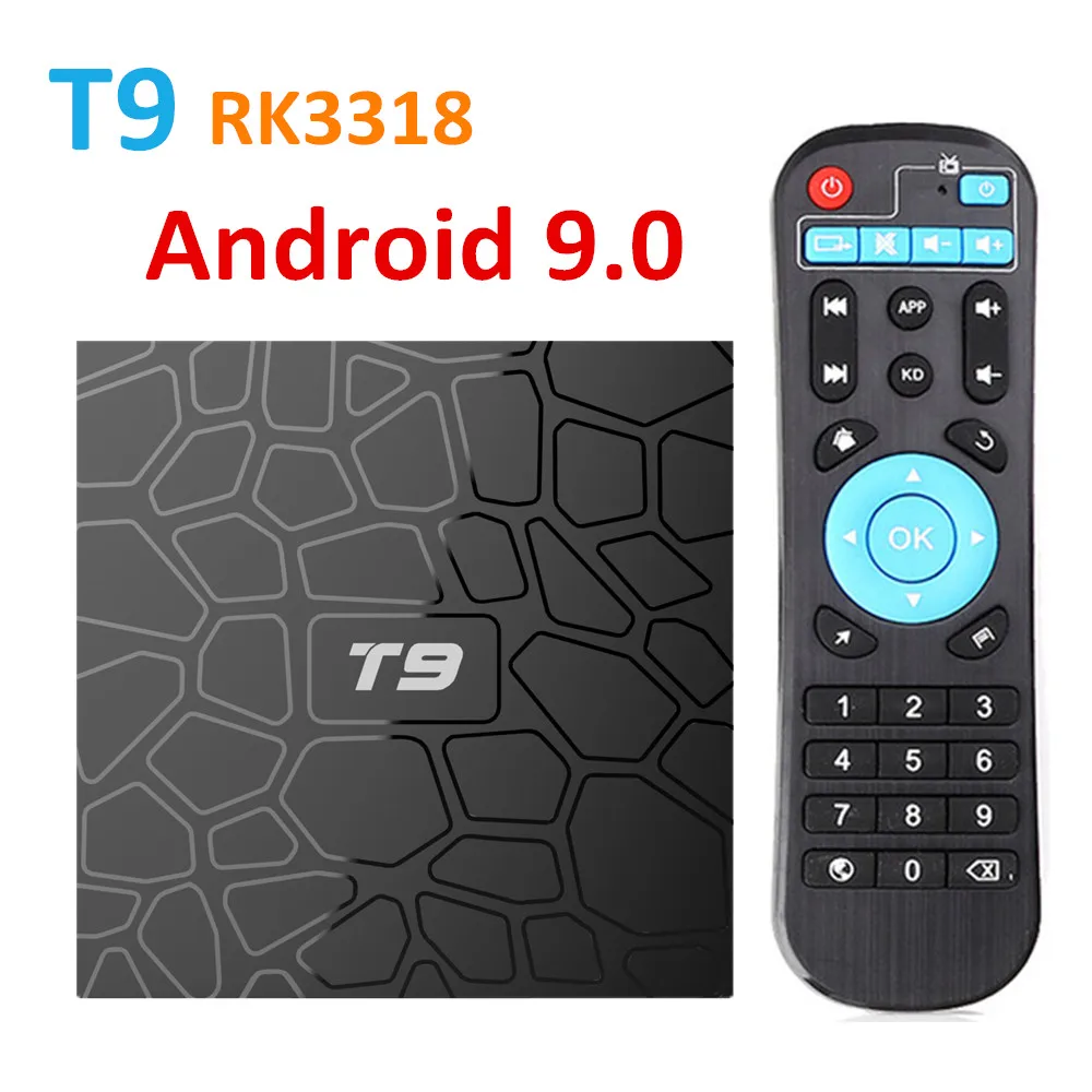 T9 android 9.0 caixa de tv 4gb 32gb 64gb smart tv rockchip rk3318 usb3 ...