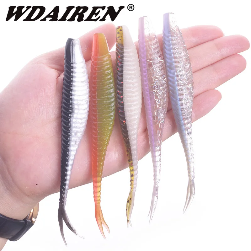 5pcs Floating water Soft Fishing Lures 120mm 7g Soft Bait Swimbaits Jig ...