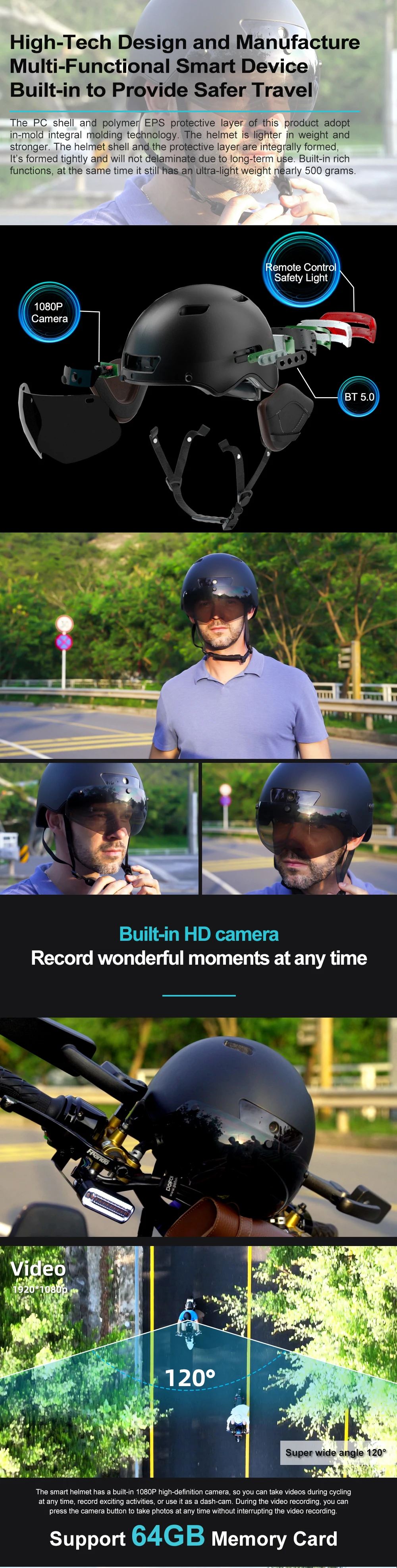 Smart Helmet For Urban Traffic HA02D White - Best Price | Fast Delivery