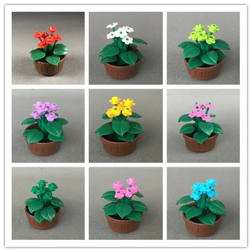 Brick Flower Pots | Moc Flower Block | Flower Pot Block | Lego Flower ...