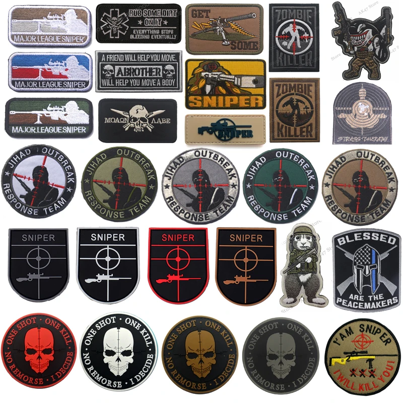 Sniper Embroidered Patches Tactical Army Military Decorative Patch ...