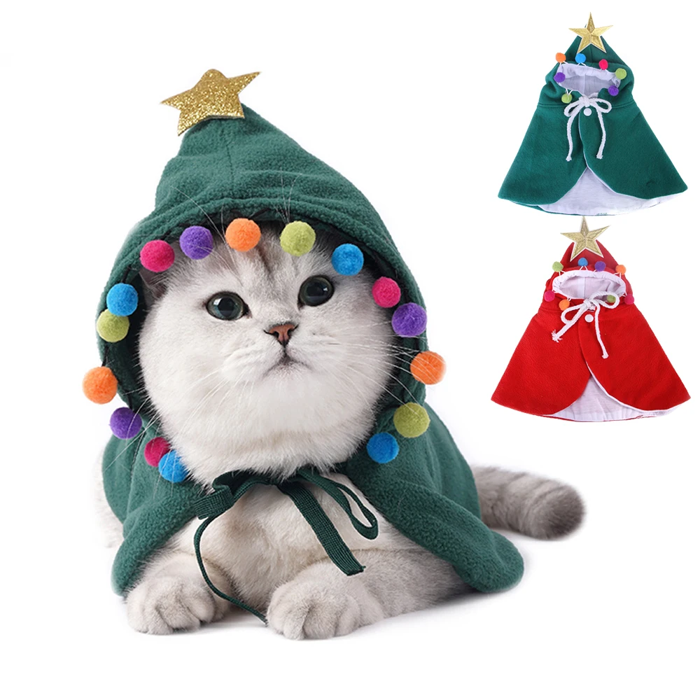 Christmas-Clothing-for-Cats-Clothes-Warm-Cloak-for-Cats-Christmas ...