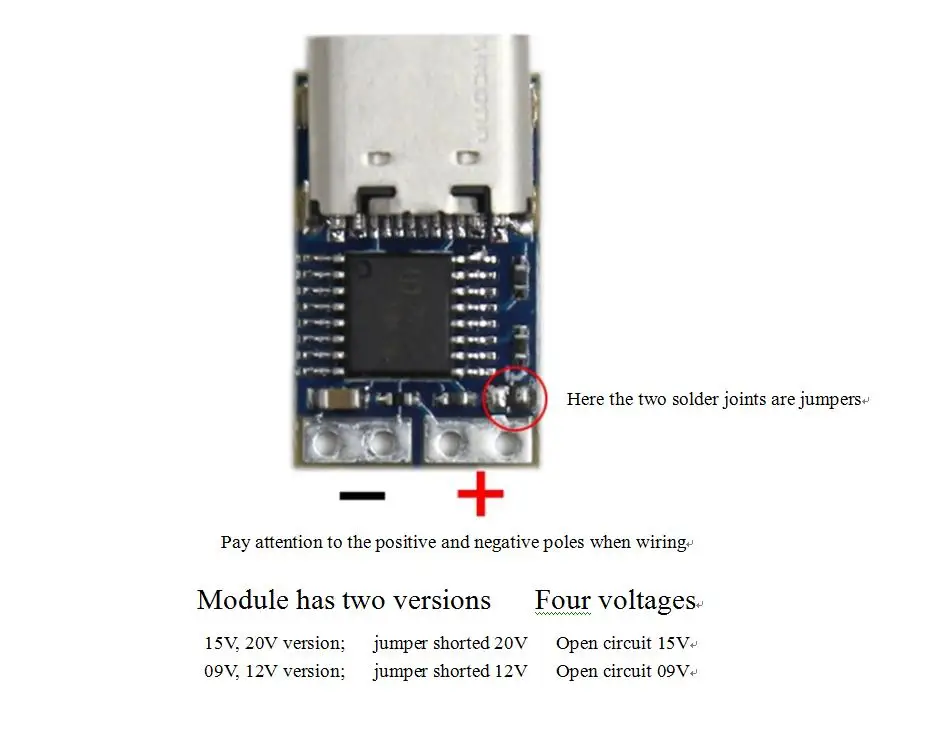 USB Type-C 전원 전달 PD 모듈 -12V (USB Type-C Power Delivery Module -12V)
