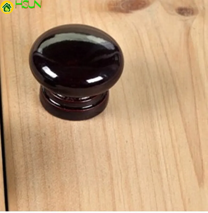 28mm Black Wooden Drawer Shoe Cabinet Bedside Table Knobs Pulls Handles ...