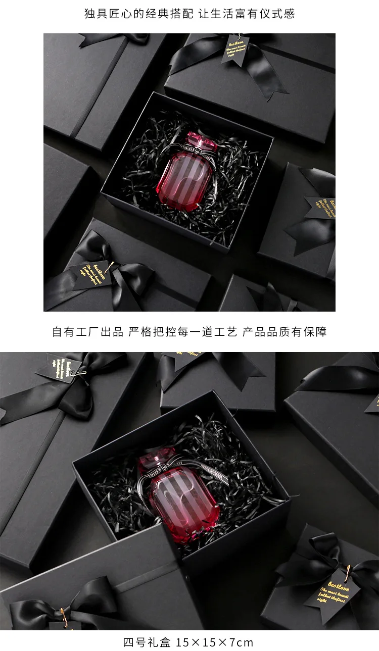 Черная Подарочная коробка с бантом прямоугольные картонные коробки на ...