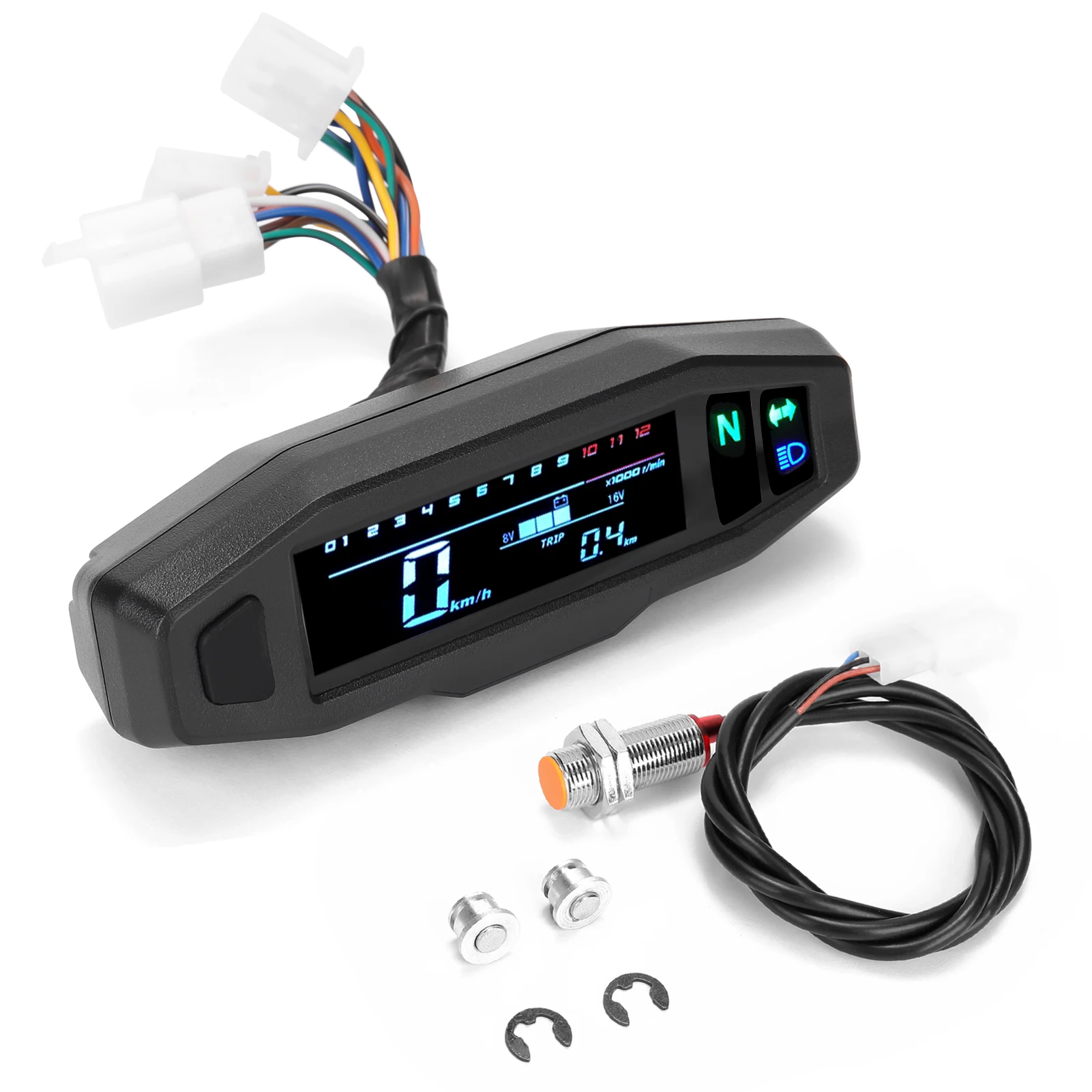 Motorcycle-Speedometer-Meter-Universal-LCD-Digital-Odo-meter-Counter ...