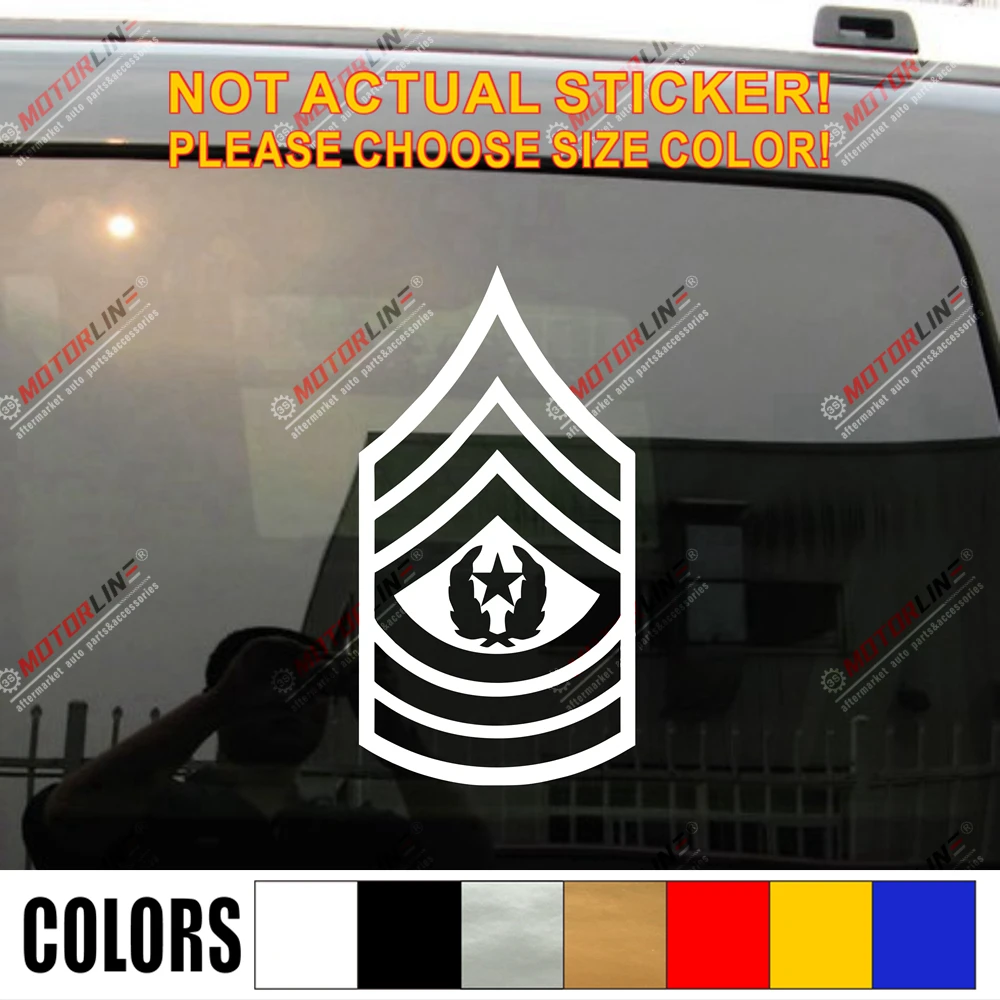 Army Command Sergeant Major CSM OR 9 E 9 DoD Pay grade Car Vinyl pick ...