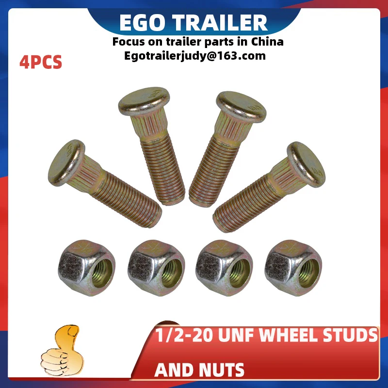 EGO-TRAILER-4pcs-1-2-20-UNF-Wheel-Studs-And-Nuts-For-Trailer-Suspension ...