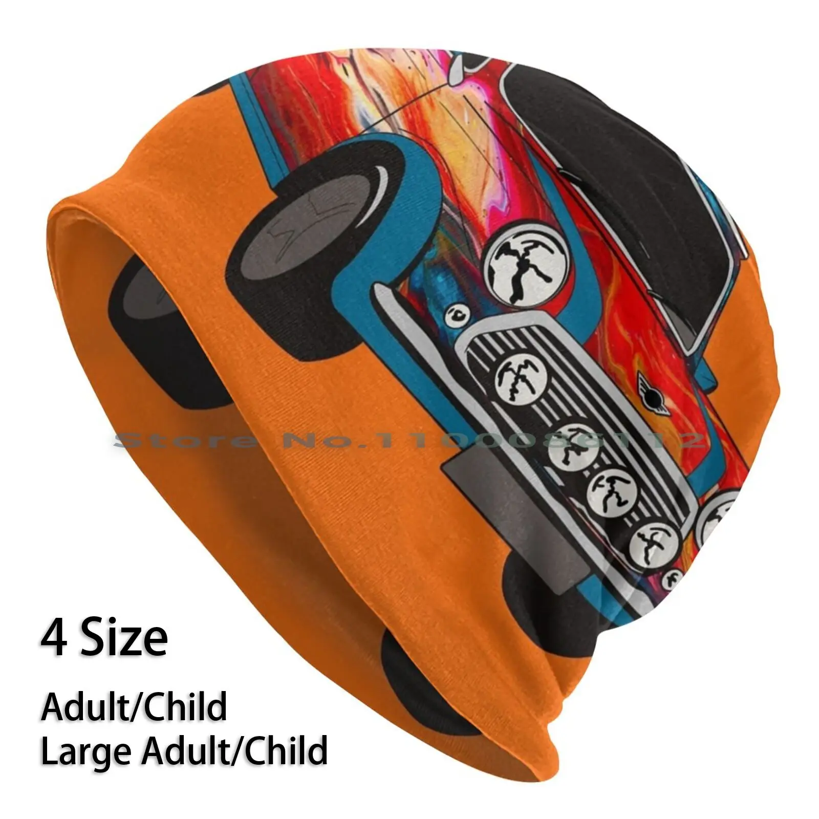 Mini Cooper With Psychedelic Abstract Bodywork Beanies Knit Hat Mini ...