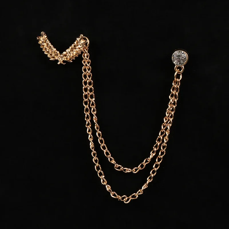 Broche Oiseau Étoile Cristal Gland Chaîne Revers Épingle Chemise ...