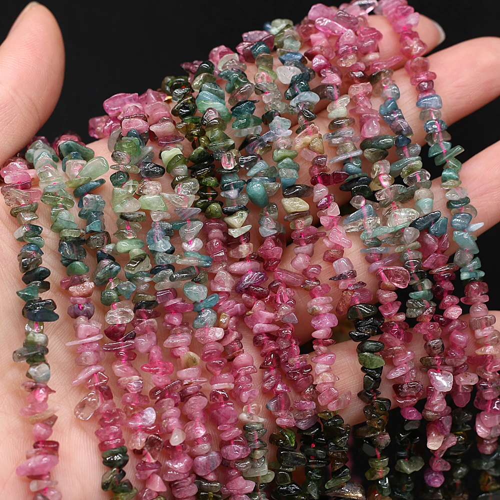 Natural-Stone-Beads-Irregular-Rainbow-Tourmalines-Crystal-Gravel-Beaded ...