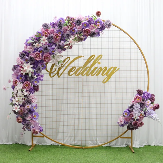 Customized Moon Shape Artificial Flower Row Wedding Arch Decor Flower ...