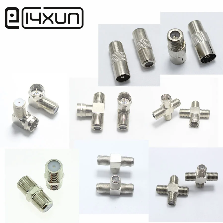 2pcs 2 in 1 F Head TV Male Plug Female jack Closed-circuit Joint Plug ...