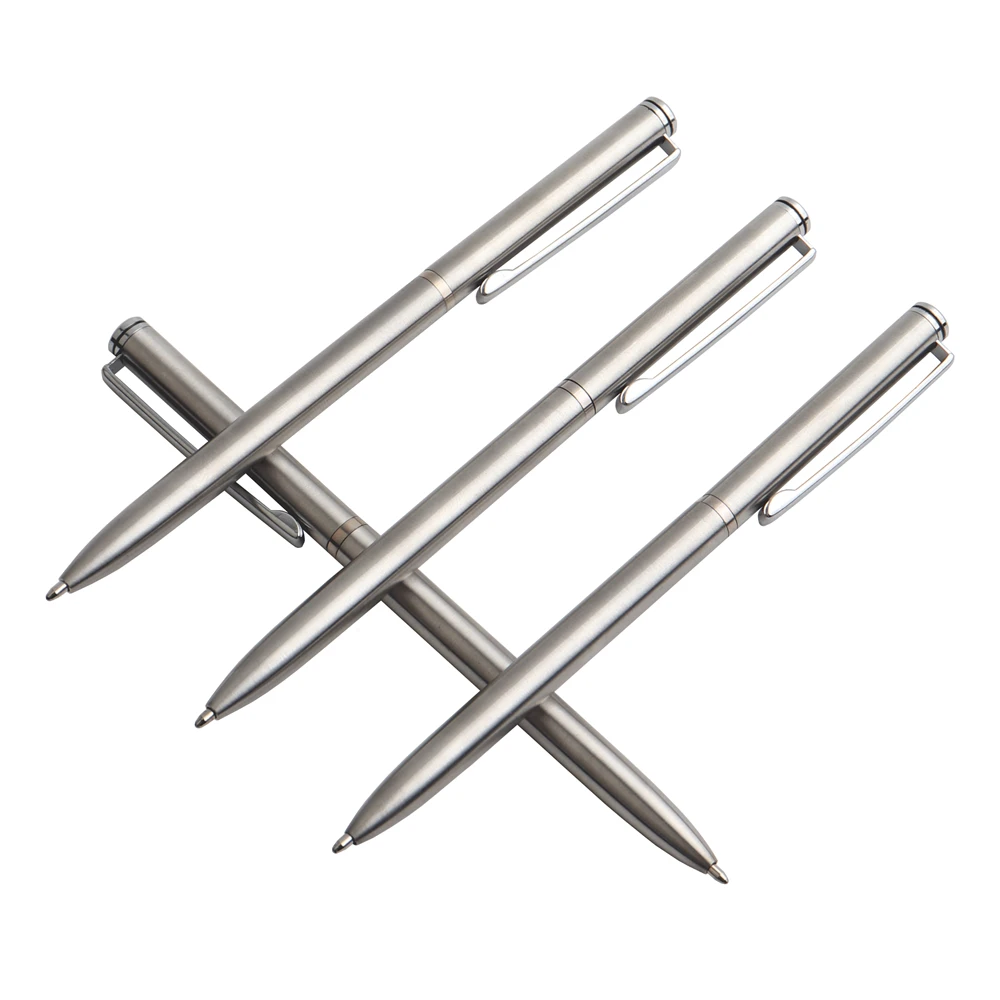 GENKKY Ballpoint Pen Stainless steel rod rotating Metal Ball Pen ...