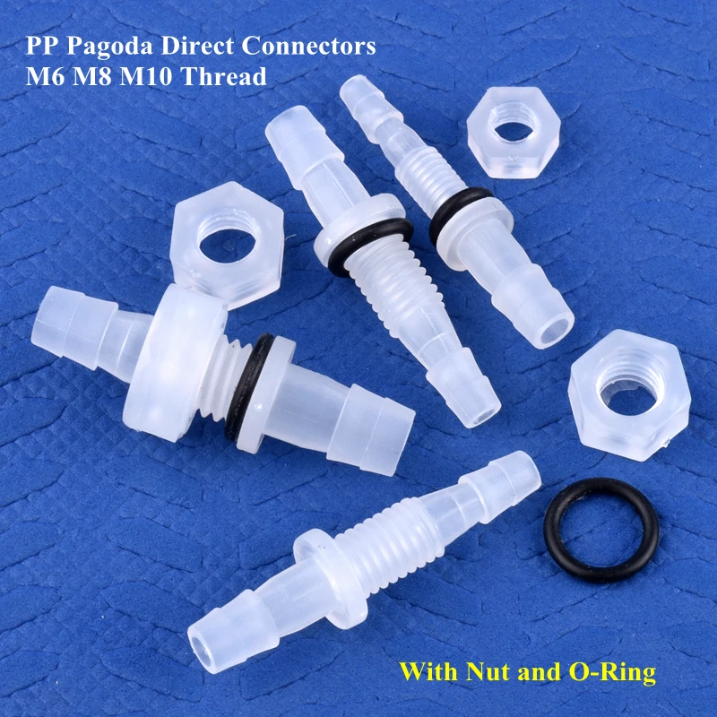 5-200Pcs-M6-M10-Om-3-8Mm-Pp-Pagode-Direct-Connectors-Hex-Moer-O-ring ...