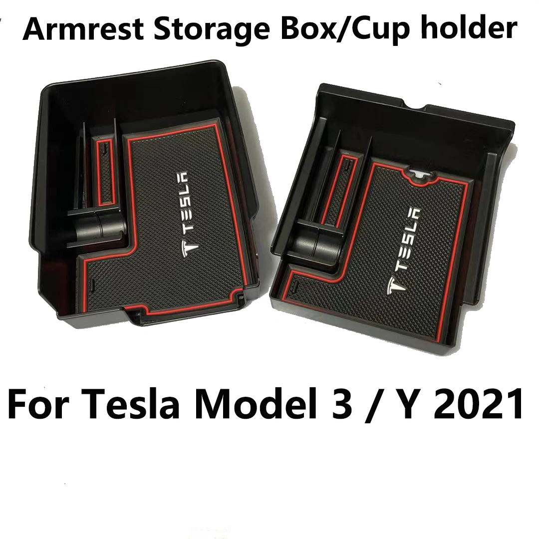 Car Accessories For Tesla Model 3 Y 2021 Central Armrest box Organizer ...