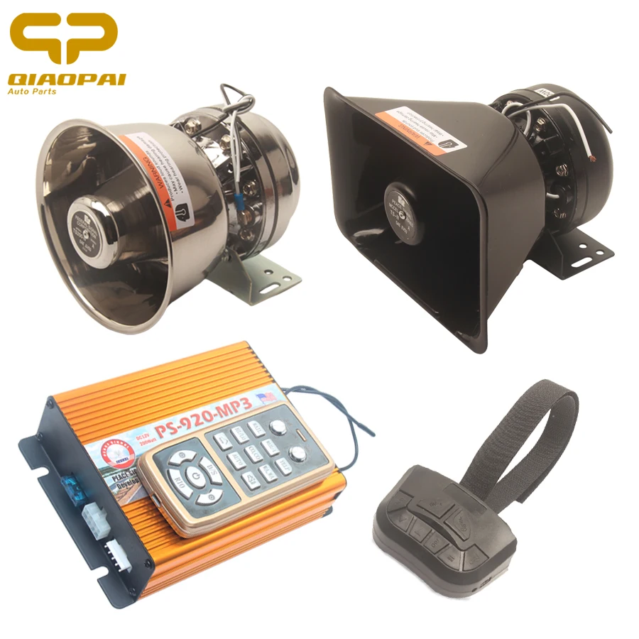 Loud Car Horn 12V Universal Car Alarm MIC Systems Police Lights Strobe ...