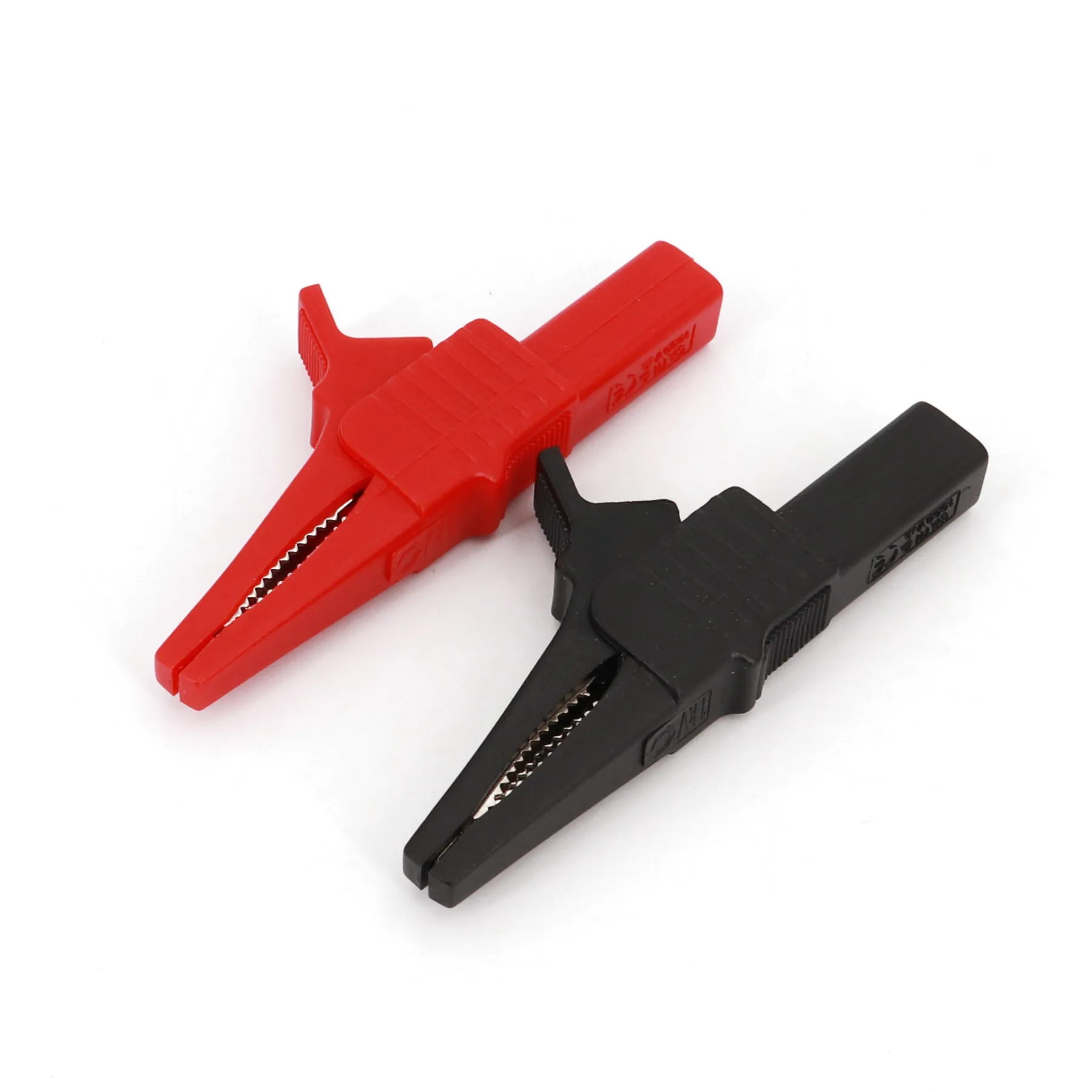 2Pcs Insulated Large Safety Red and Black Alligator Clip With 4mm ...