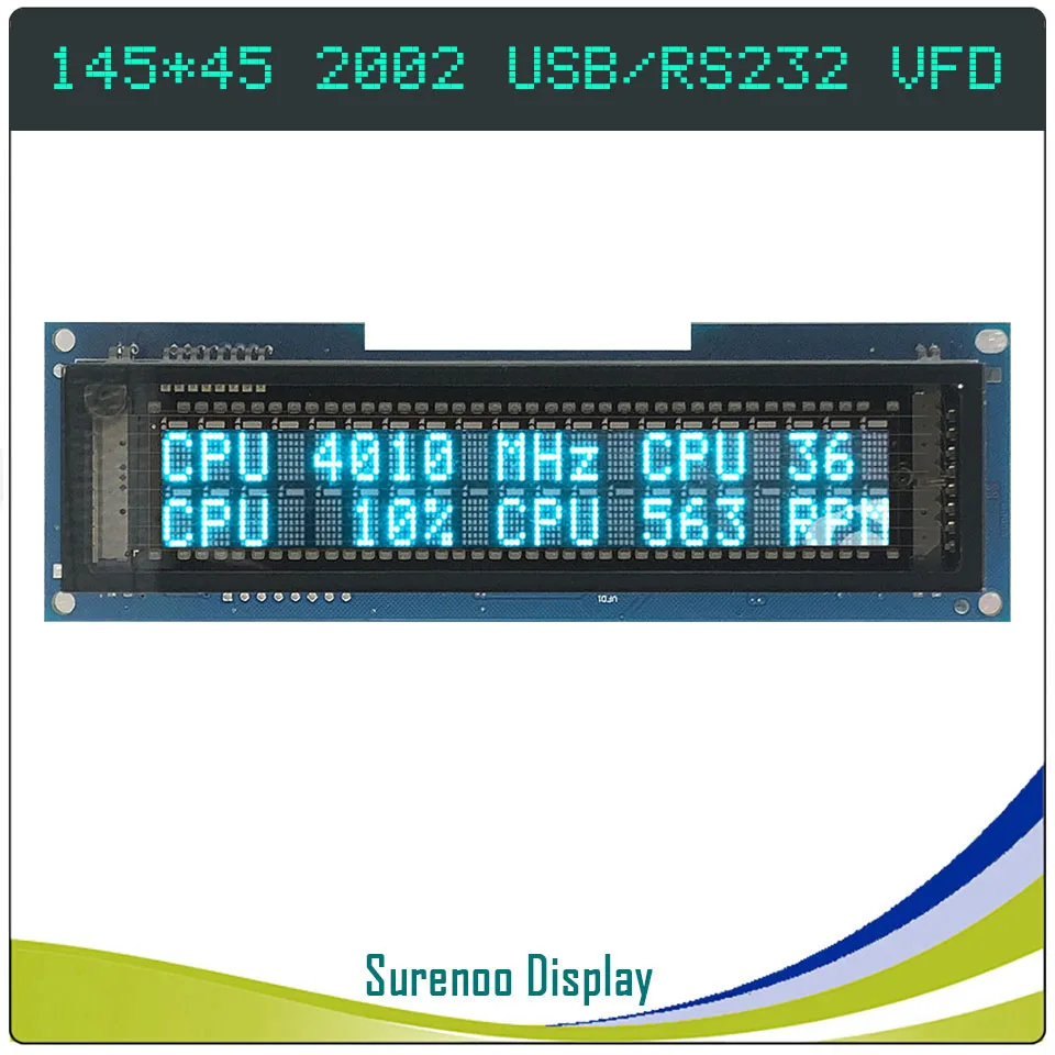 145.00*45.00MM 2002 20X2 202 USB / RS232 USB2LCD POS VFD Display LCD ...