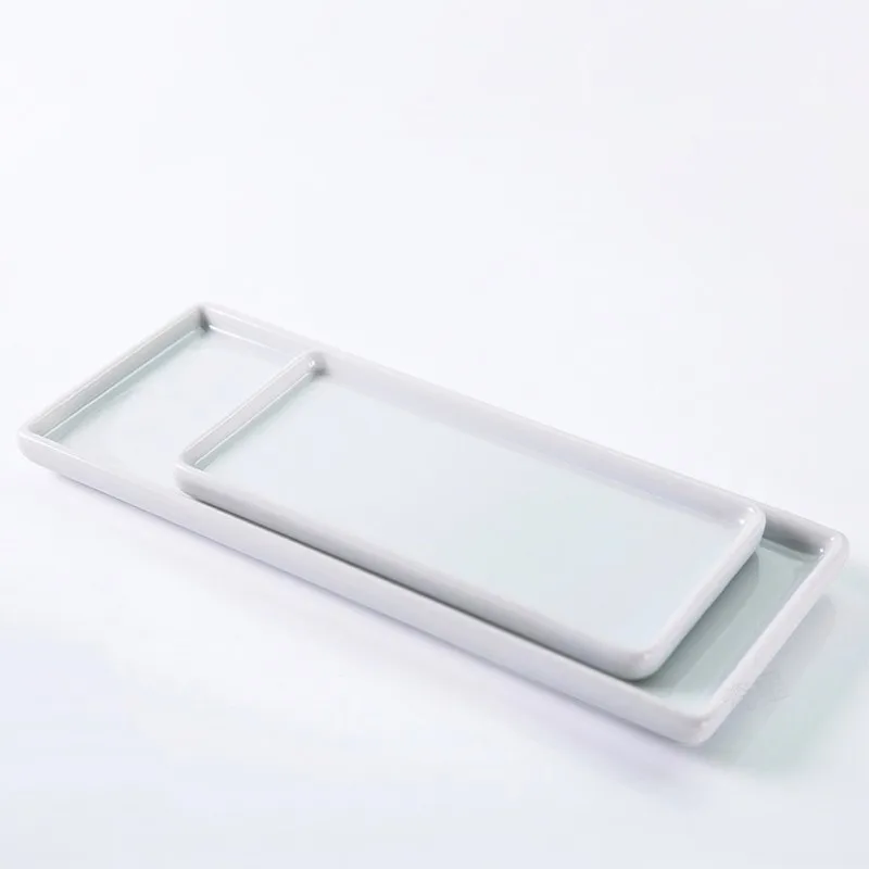 Japanese-style-Rectangular-Ceramic-Tray-Plate-White-Porcelain ...