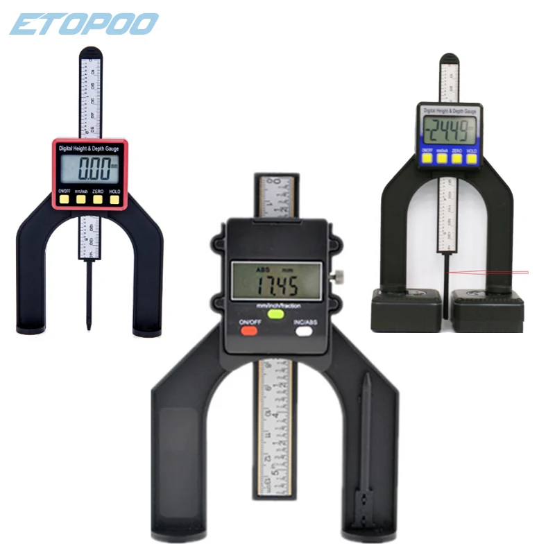 Digital Depth Gauge Tread Depth Gauge Height Caliper Tester Measure ...