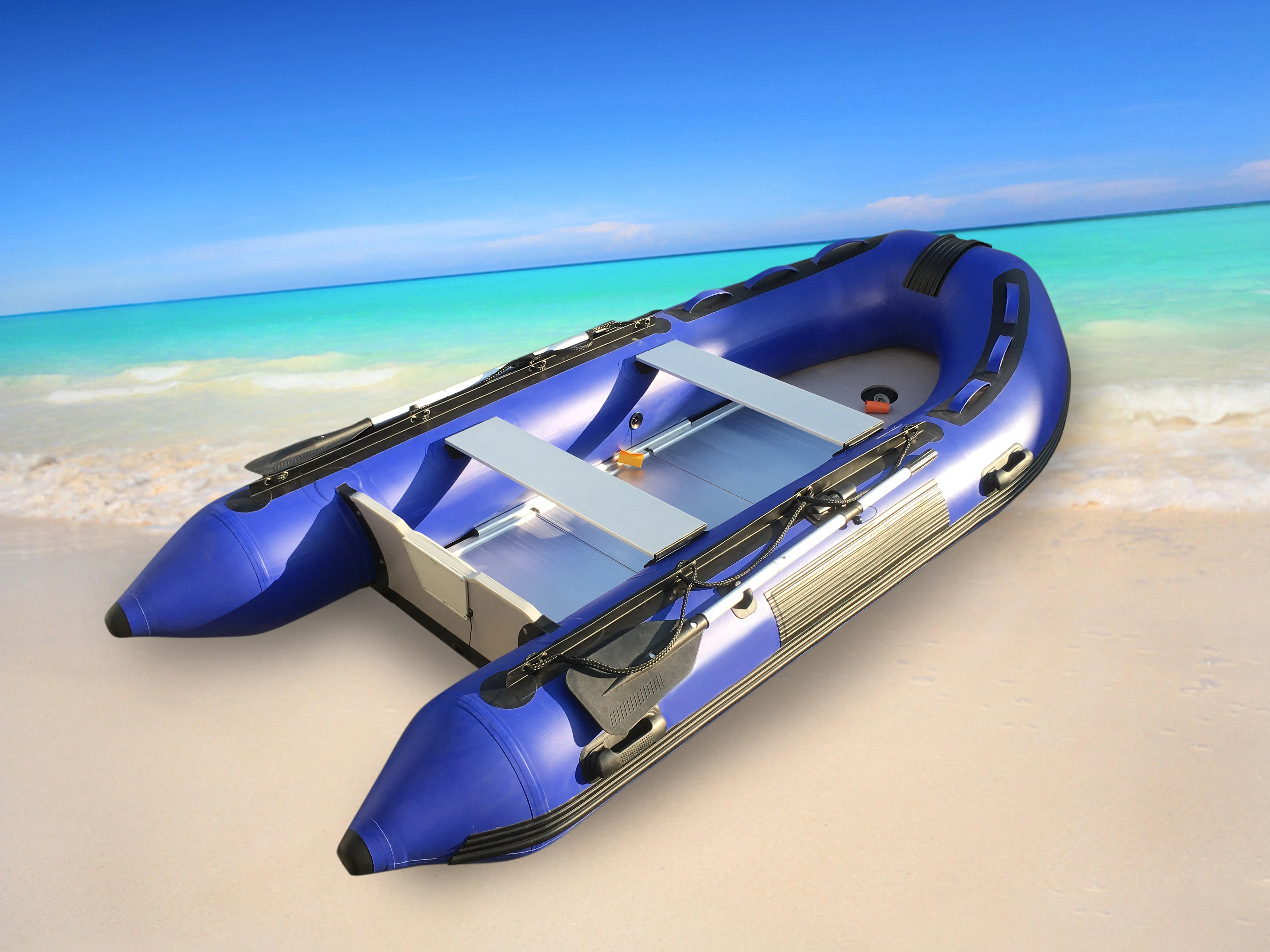 Goethe barco de pesca inflable GTS330, suelo de aluminio y PVC, bote de ...