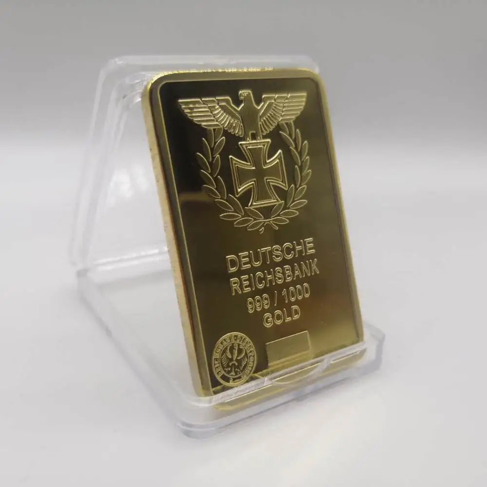 Deutsche Reichsbank 24k Gold Plated Bullion Bar German Eagle Replica ...