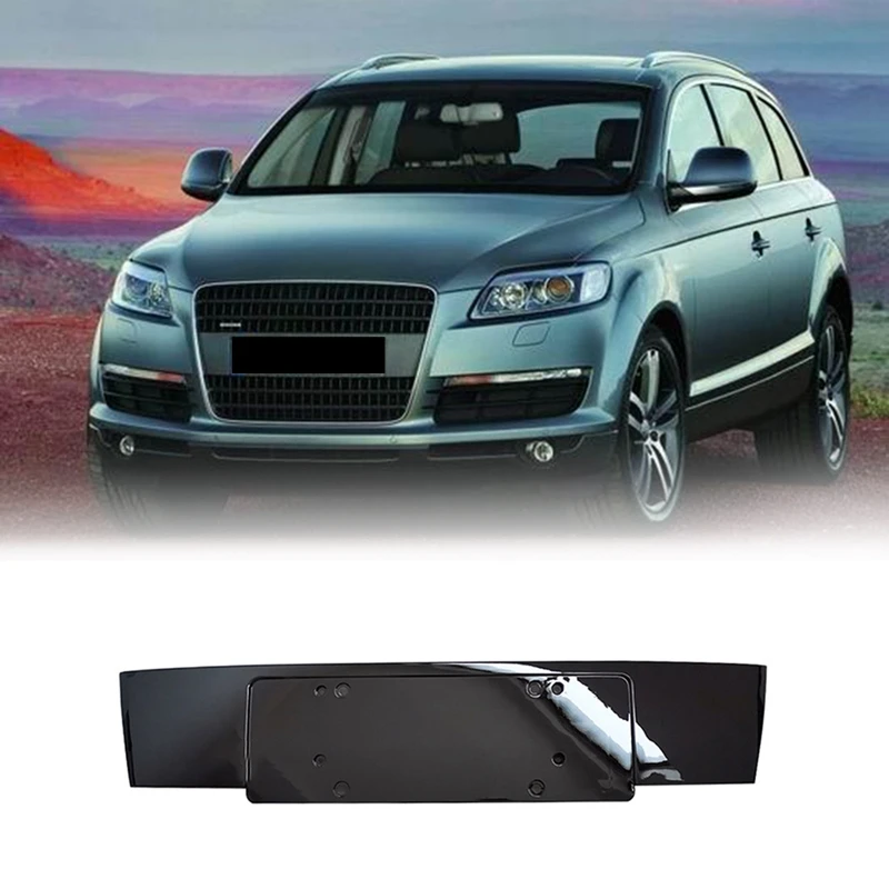 Car Front Bumper License Bracket Plate Bright Black For Q7 2010 2011 ...