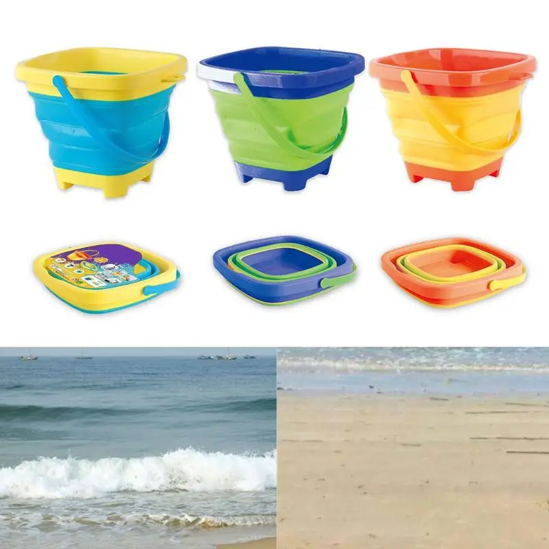 1-Pc-Portable-Children-Beach-Bucket-Sand-Toy-Foldable-Collapsible ...