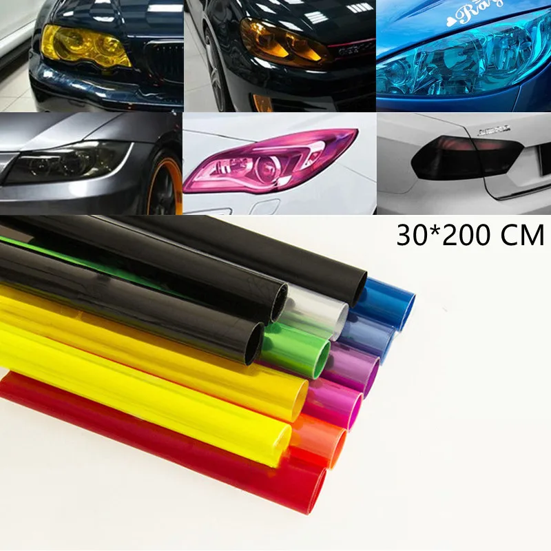 30X120-60CM-Auto-Car-Light-Headlight-Taillight-Tint-Styling-Waterproof ...