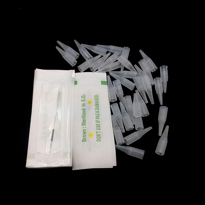 200pcs Needles + 200pcs Tips 1rl/3rl/5rl/5f/7f Sterilized Disposable ...