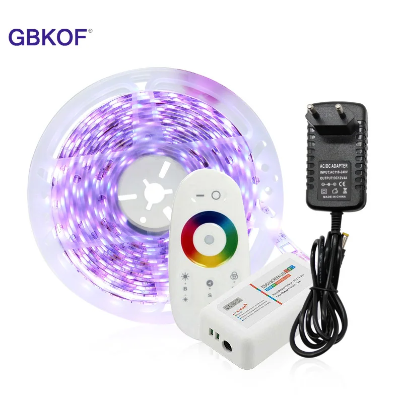 5050 RGBW/RGBWW Flexible LED Strip Set With 2.4G Touch RF Remote ...
