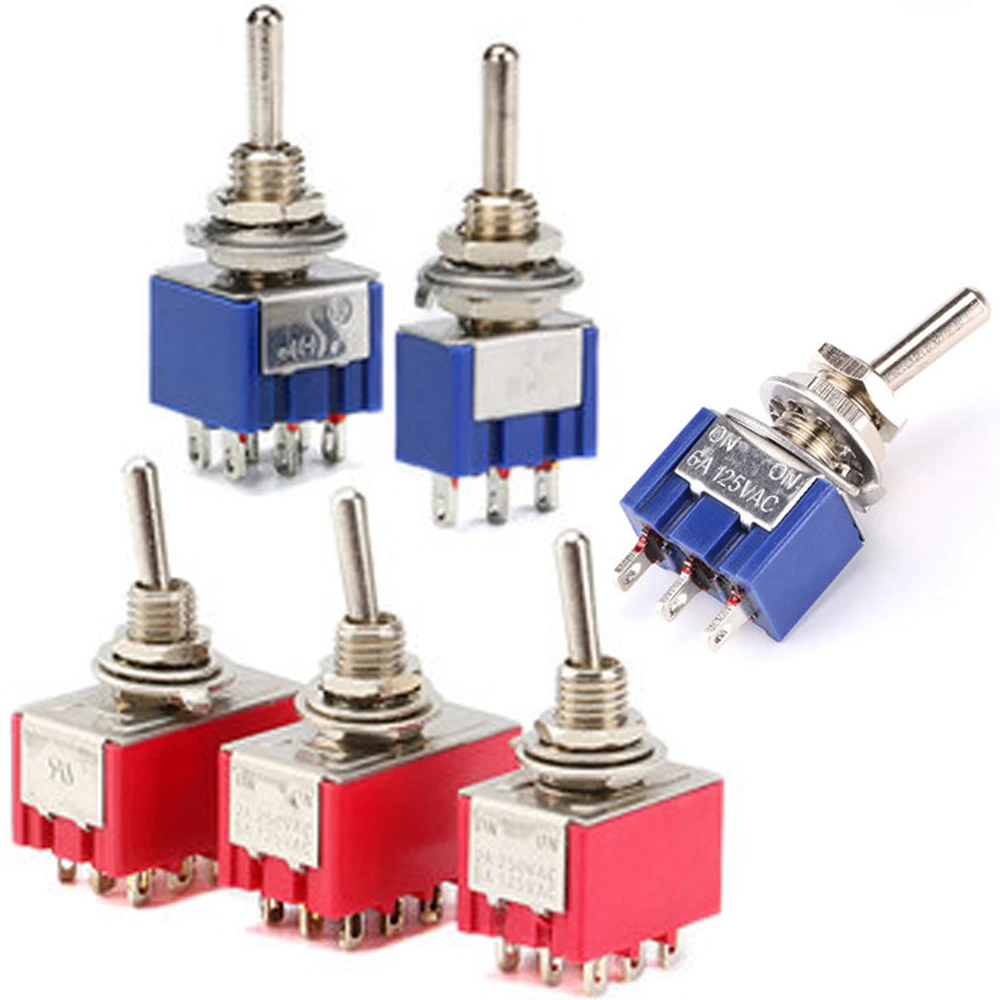 2PCS Miniature Toggle Switch Single Pole Double Throw SPDT DPDT ON OFF ...