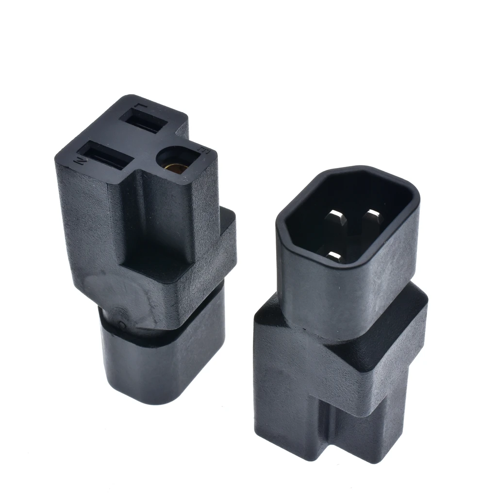Adaptador de corriente CA C14 Nema 5 15R, convertidor de conector macho ...